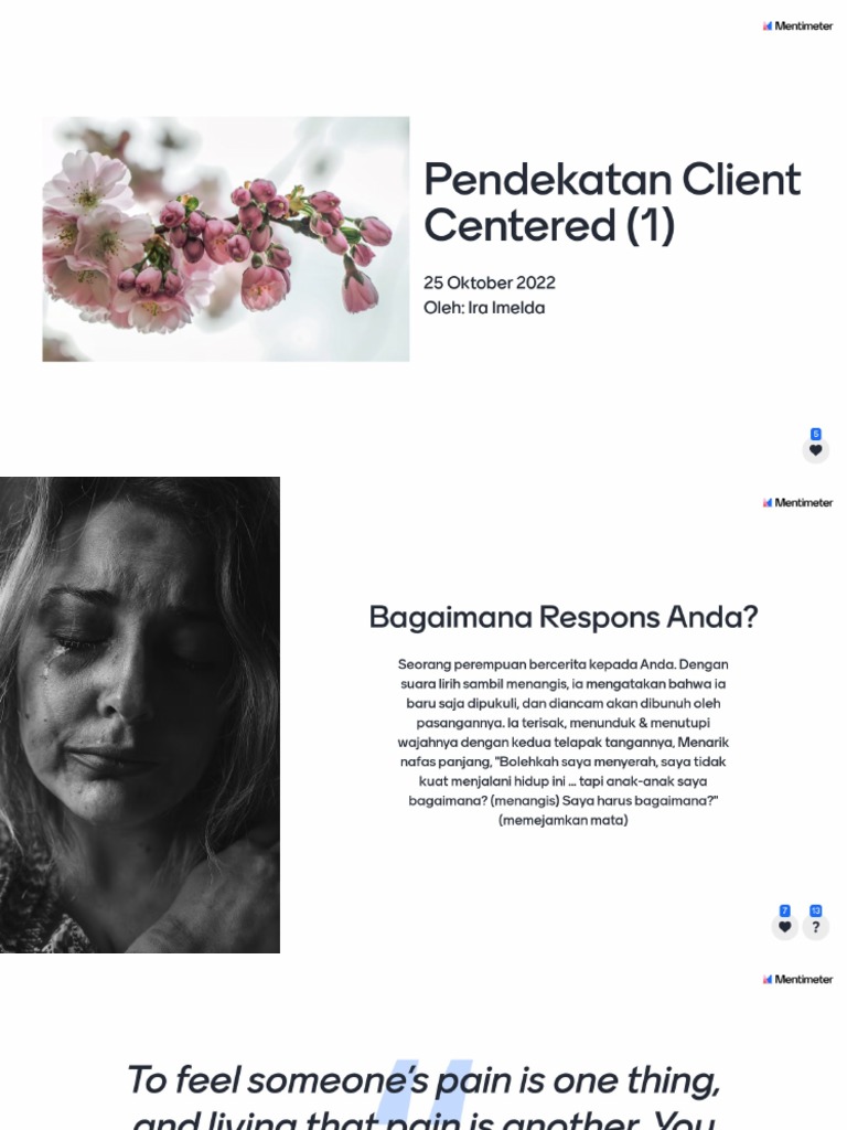 Pendekatan Dan Teknik Client Centered I | PDF