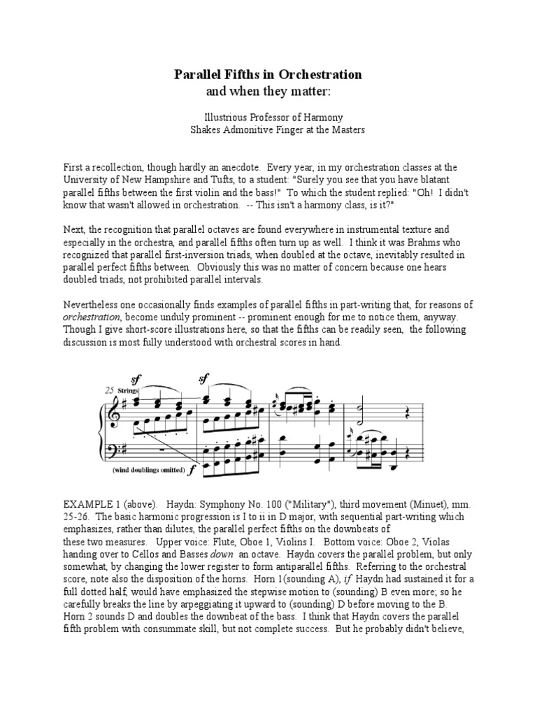 Parallel Fifths in Orchestration and when they Matter: An Analysis of ...