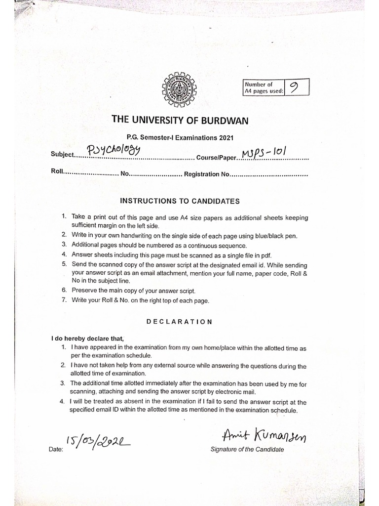 Amit Kumar Sen Msps 101 | PDF