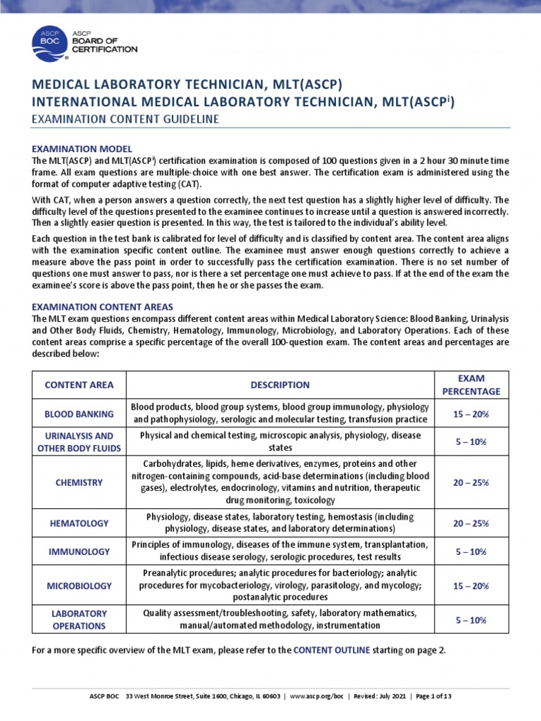 MLT Content Guidelin9 | PDF | Test (Assessment) | Blood Type