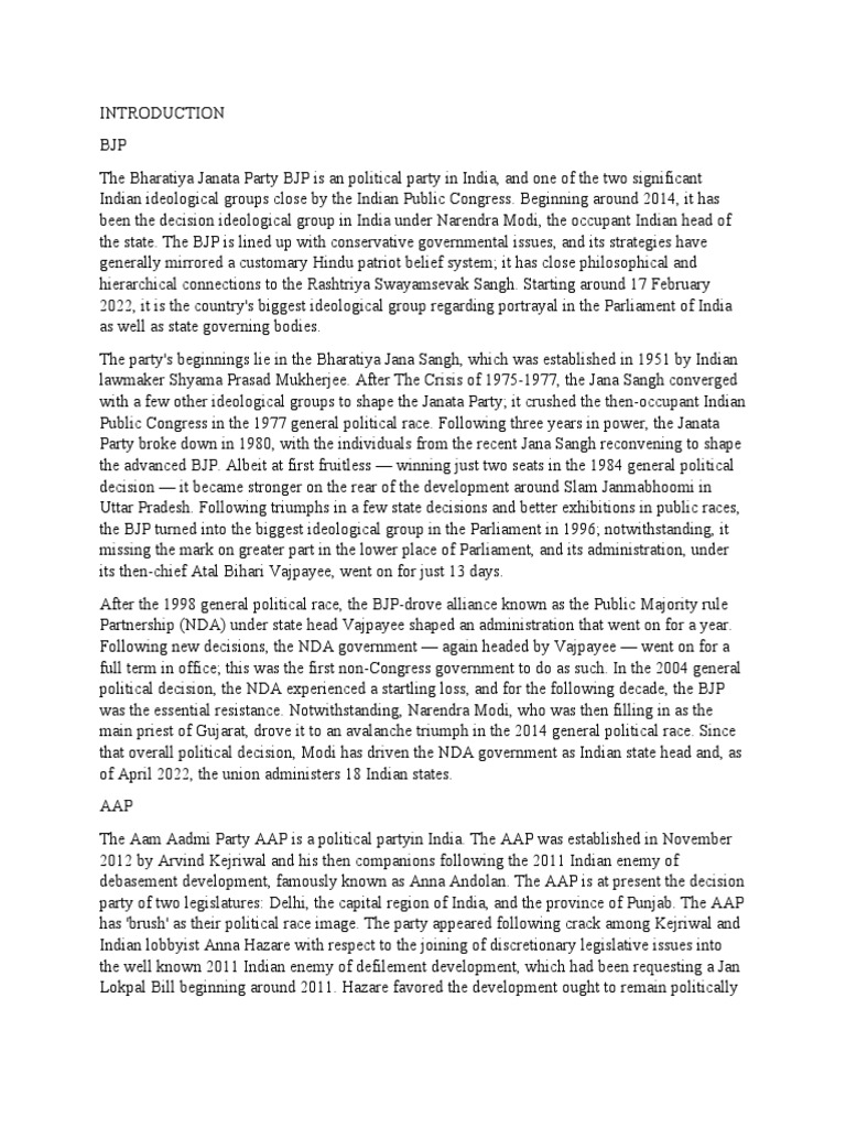 BJP | PDF | Bharatiya Janata Party | Indian National Congress