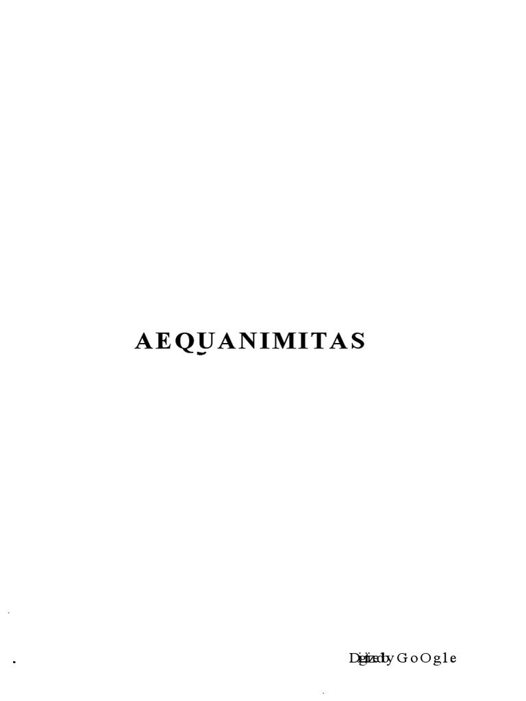 AEquanimitas - William Osler | PDF