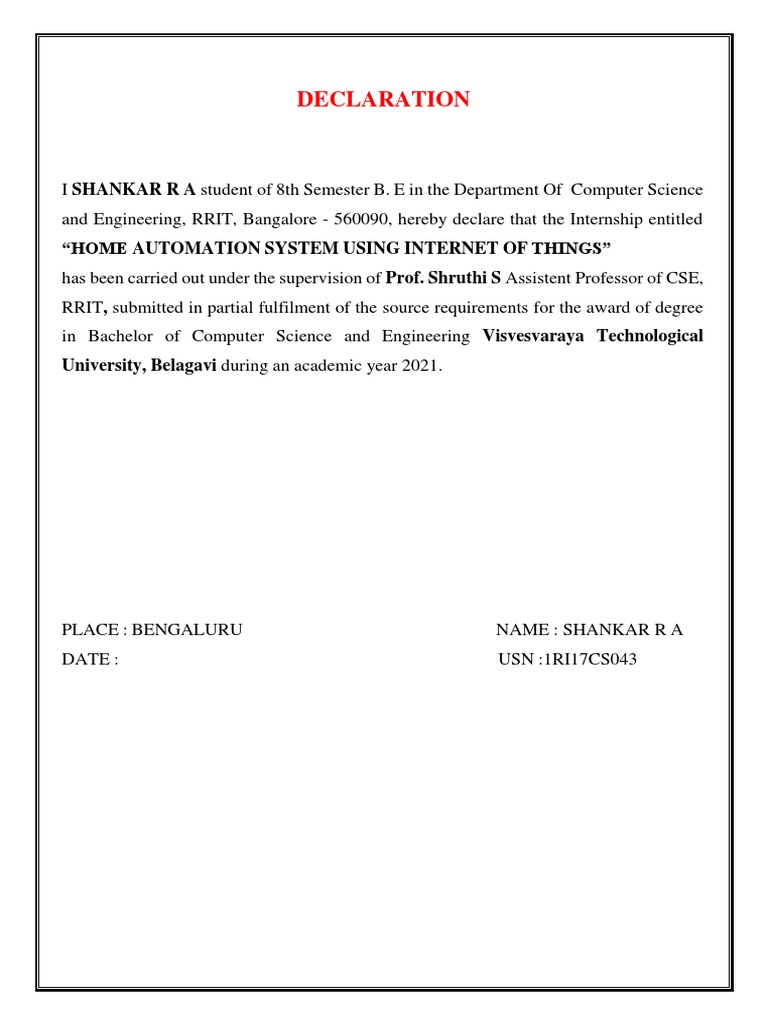 Final - Internship - Sample Report | PDF