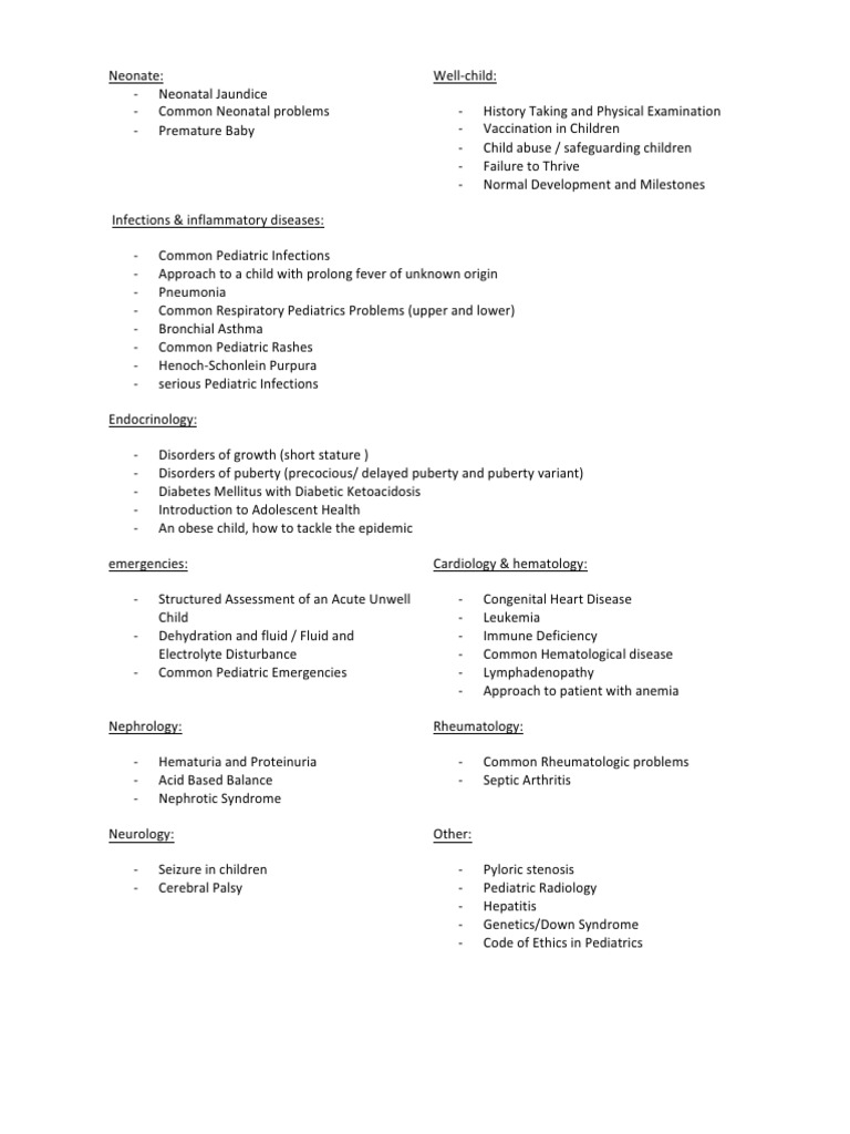 Pediatric Topics Pdf Pediatrics Hepatitis