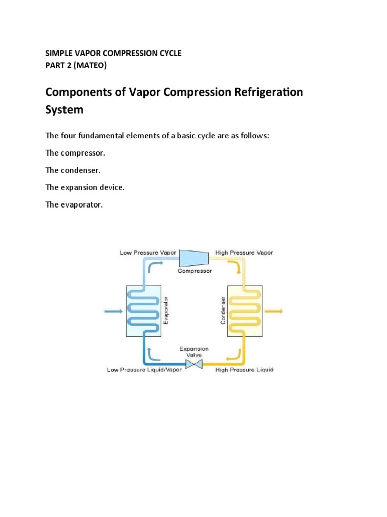 Simple Vapor Compression Cycle Part 2 Mateo | PDF