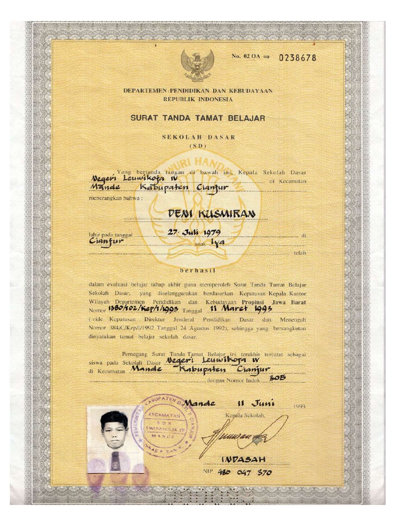 IJAZAH SD (1) - Compressed | PDF