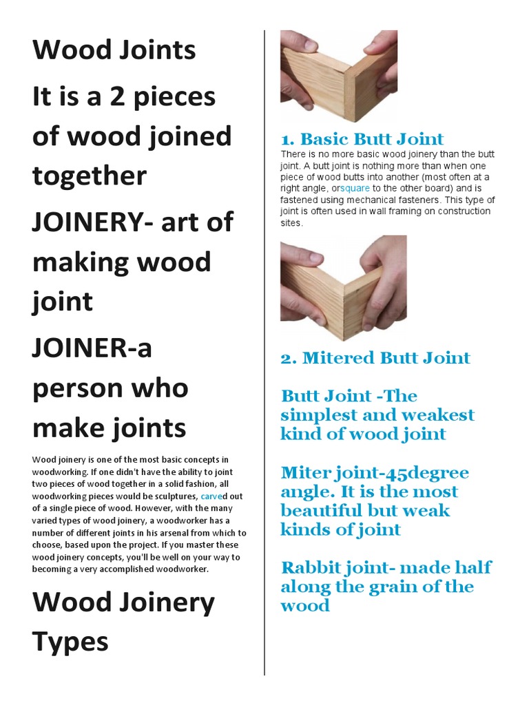 Wood Joints | PDF | Woodworking | Wood
