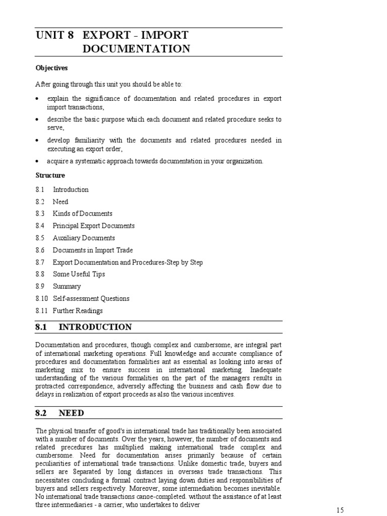 Export - Import Documentation | PDF | Letter Of Credit | Bill Of Lading