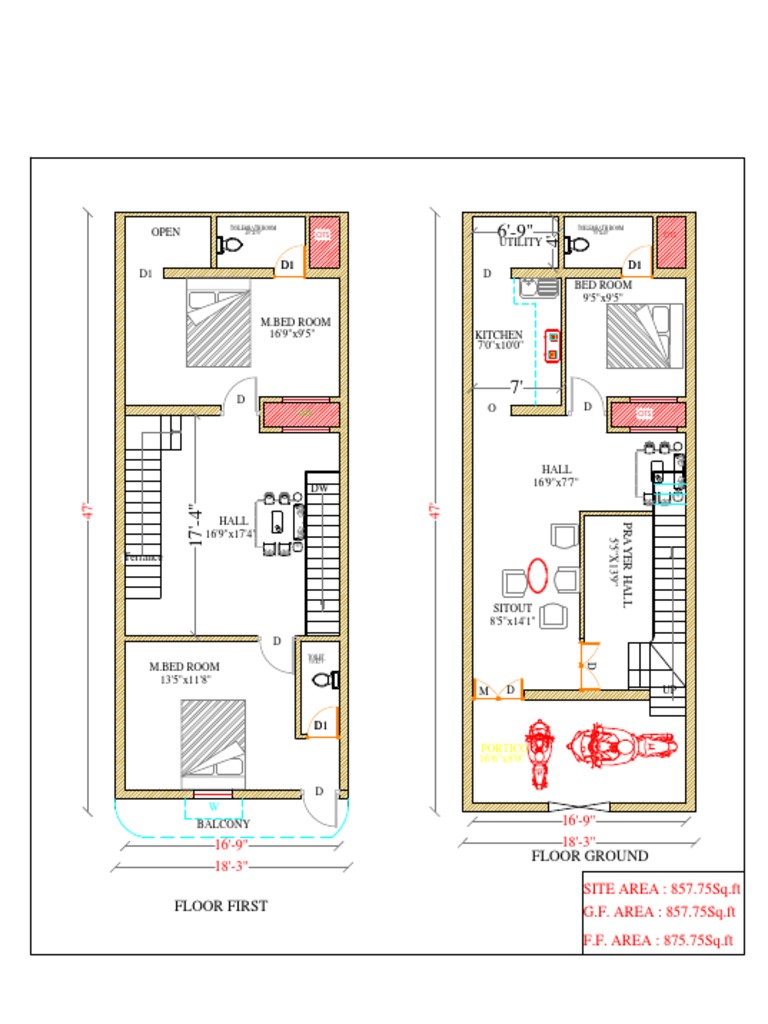 18x47 Model Plan 7 | PDF