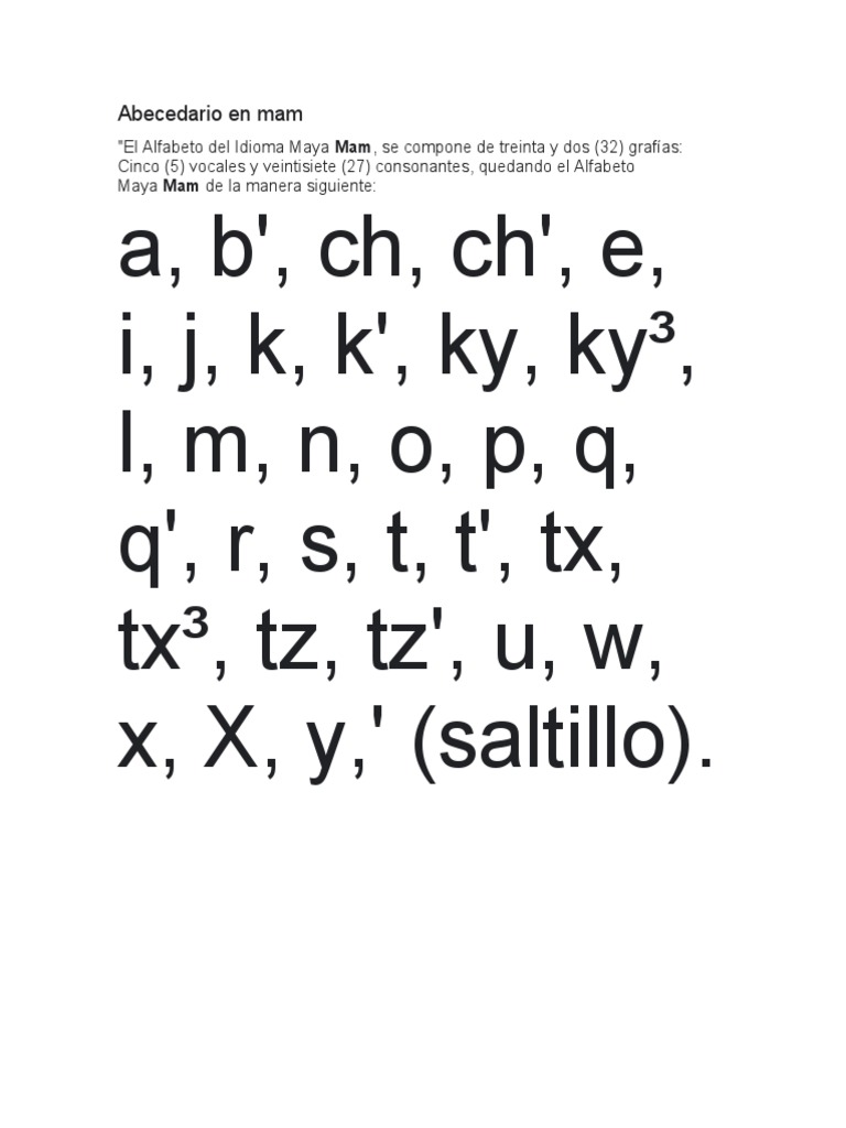 Abecedario en Mam | PDF
