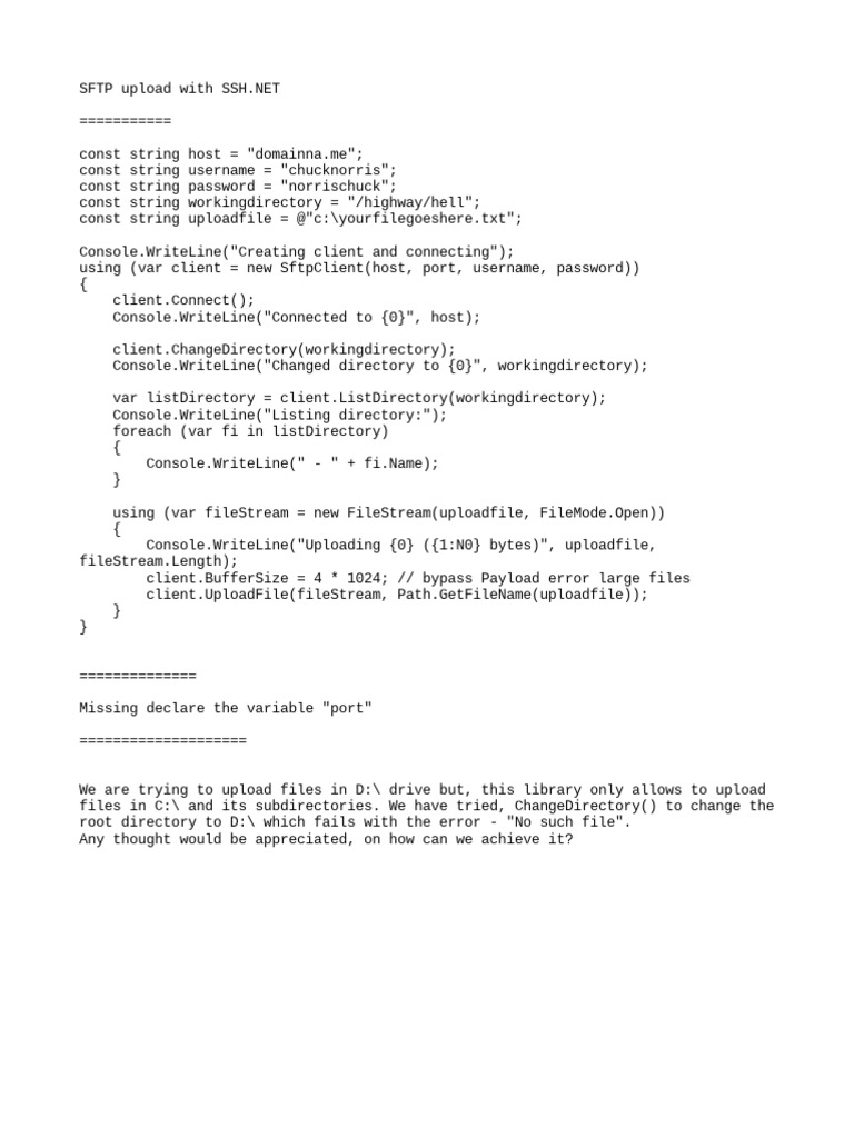 SFTP Upload With | PDF