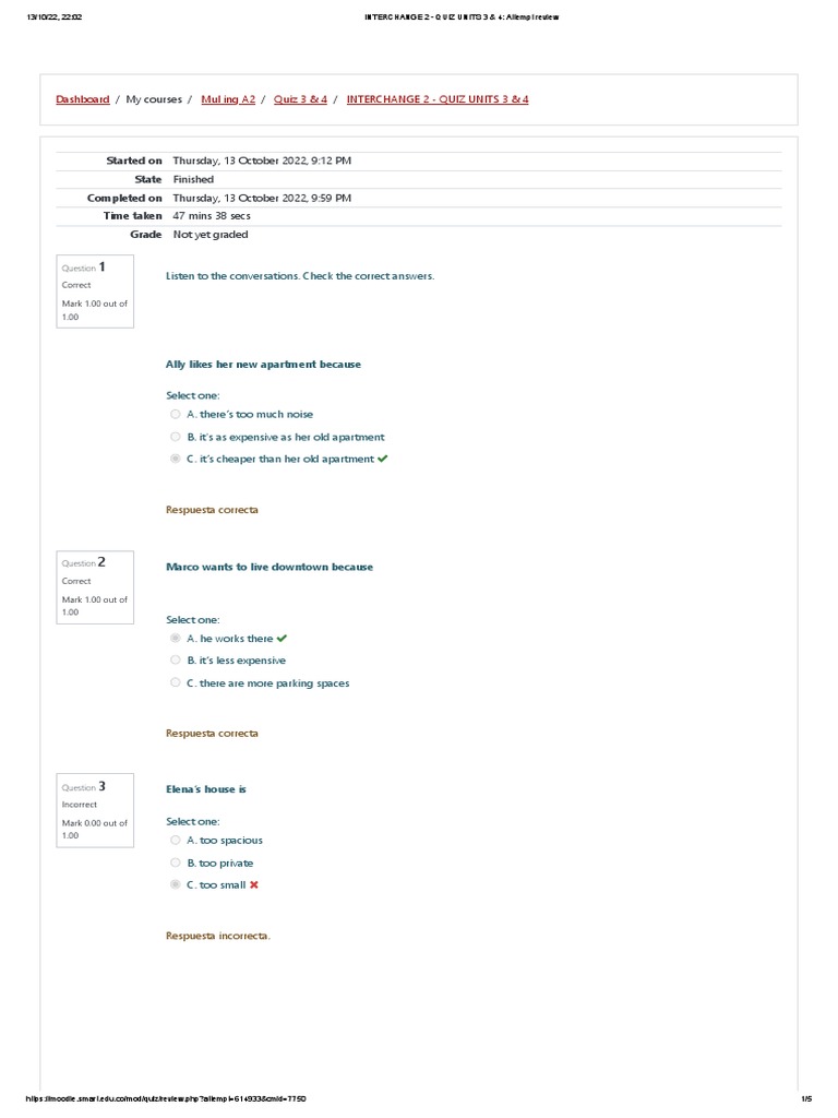 Interchange 2 - Quiz Units 3 & 4 | PDF Interchange 2 - Quiz Units 3 & 4 | PDF