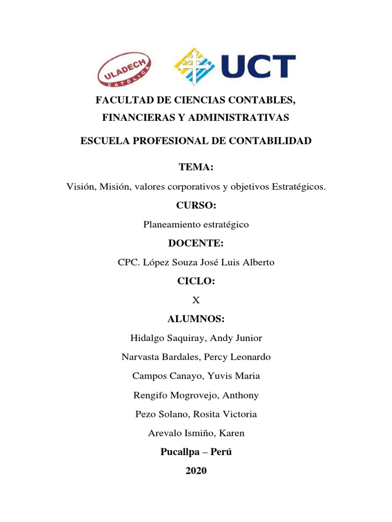 Vision Mision de Una Empresa | PDF | Business | Contabilidad