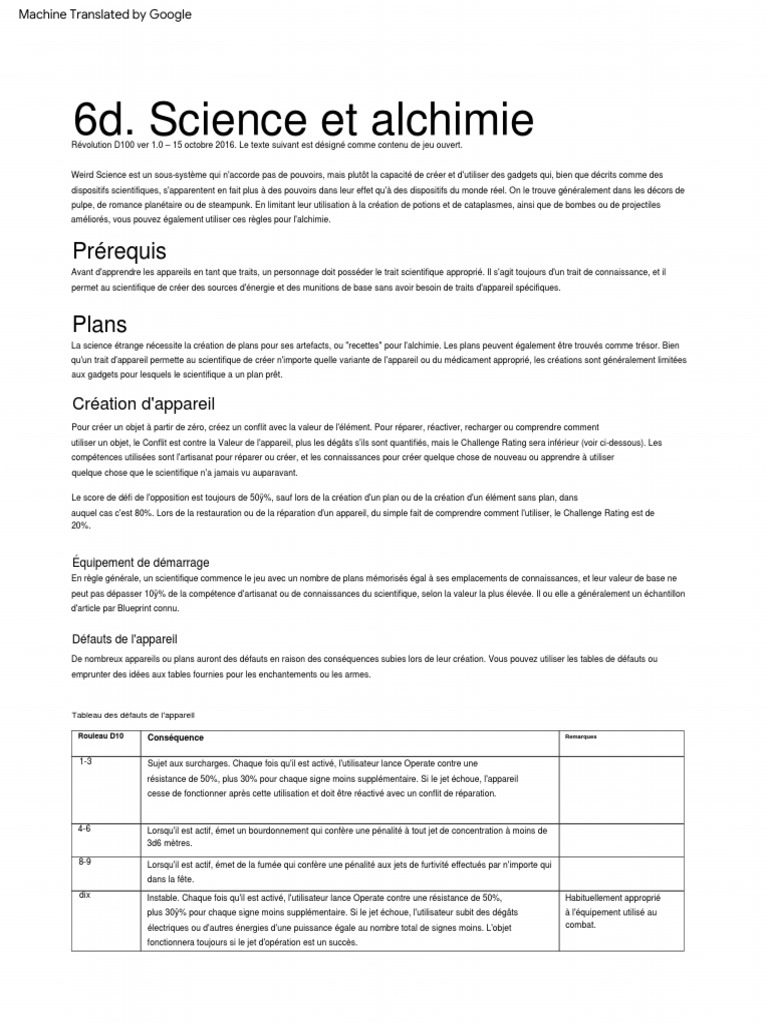 RD100 SRD 06e Weird Science | PDF | Munitions | Puissance (physique)