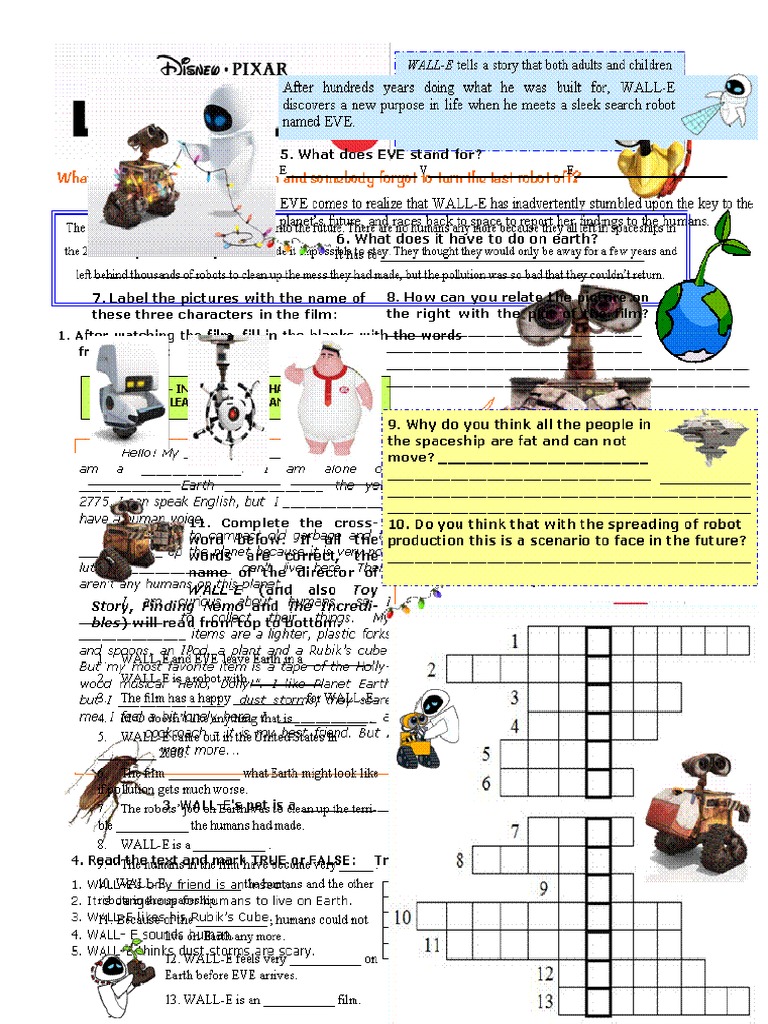 Wall E-Worksheet | PDF
