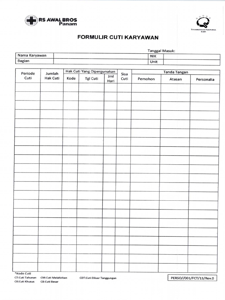 Formulir Cuti Karyawan | PDF