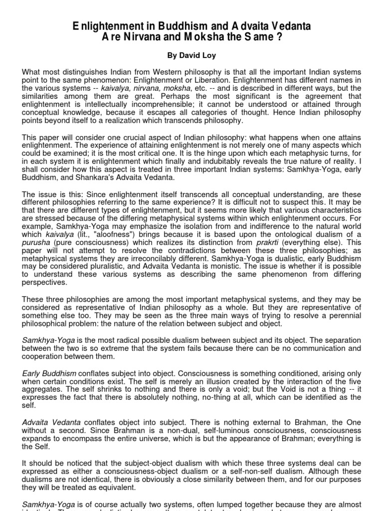 Are Nirvana and Moksha The Same-8 P | PDF | Brahman | Advaita Vedanta