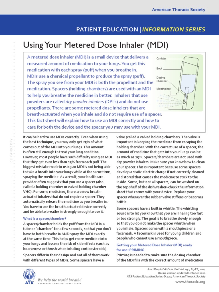 Metered Dose Inhaler Mdi | PDF