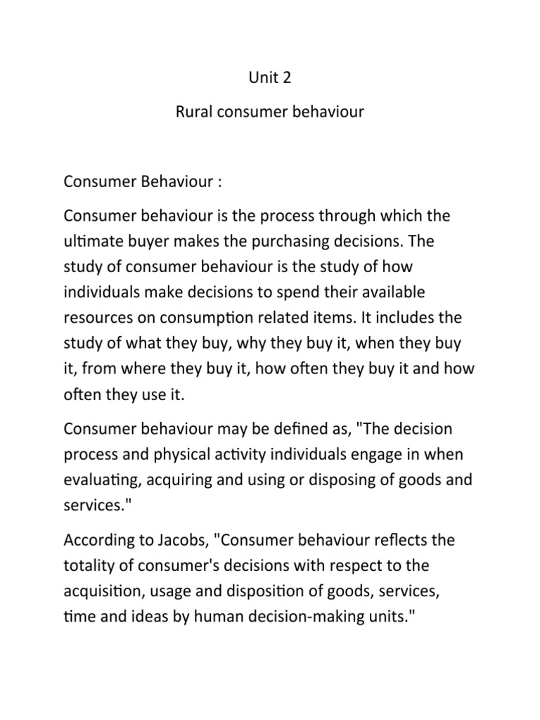 Understanding Rural Consumer Behaviour: An Analysis of Factors Influencing Purchase Decisions ...