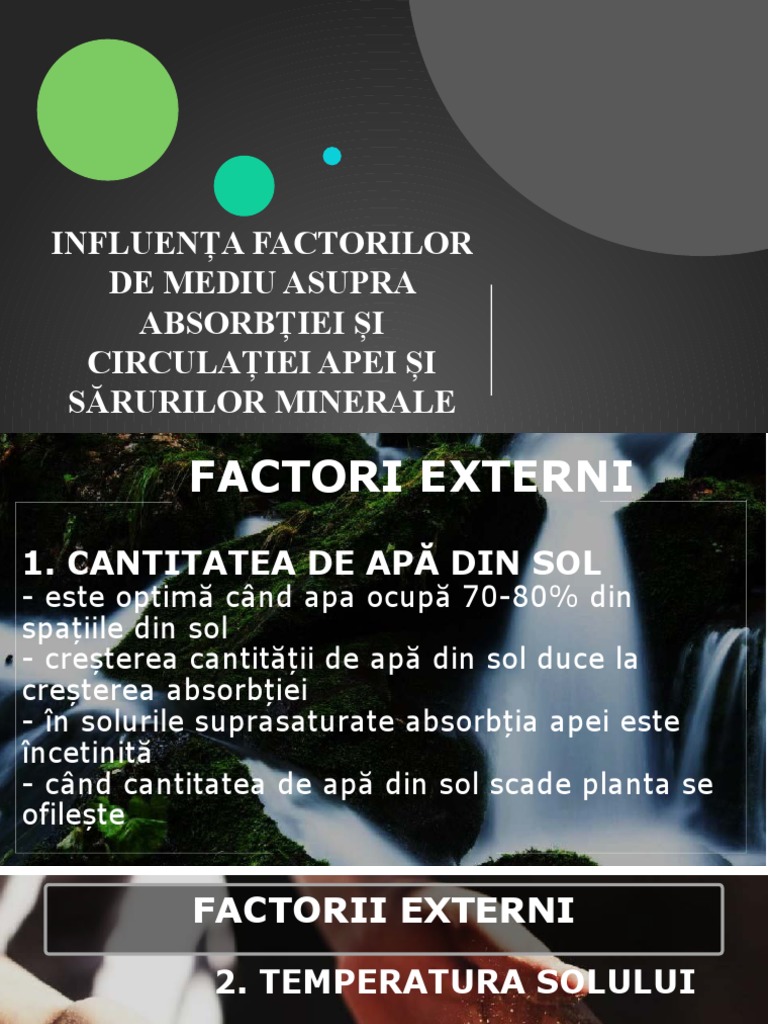 Influenta Factorilor de Mediu Asupra Absorbtiei Si Circulatiei Apei Si ...