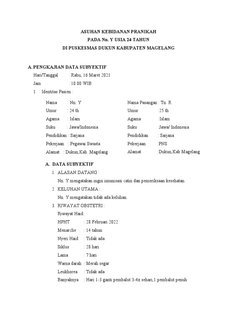 Asuhan Kebidanan Pranikah | PDF