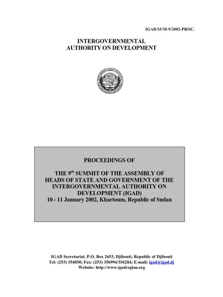 9 TH Summit Final Report | PDF | Somalia | United Nations