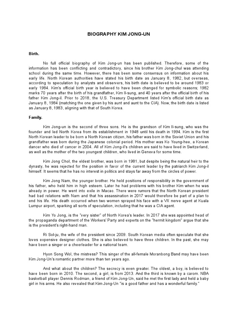 Kim Jong Un SC&M | PDF | Kim Jong Un | North Korea