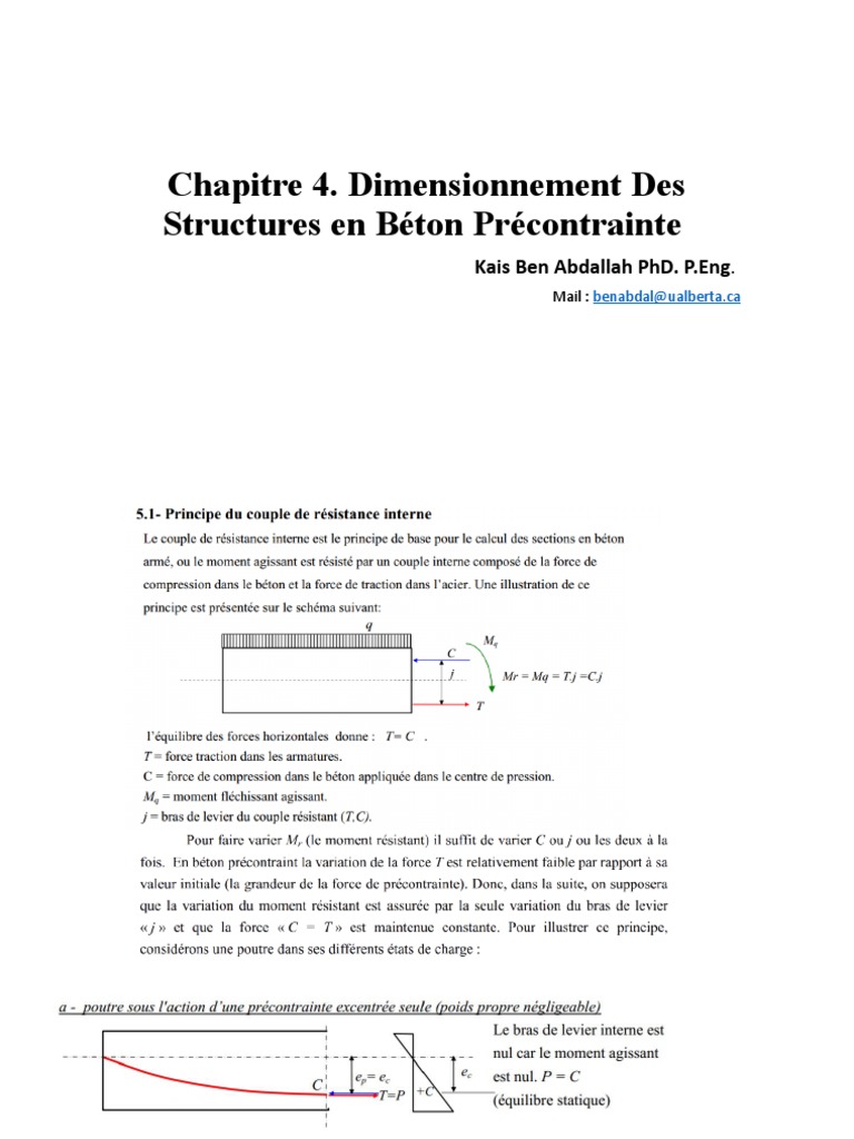 Chapitre 4. Dimensionnement Des Structures en Béton Précontrainte - 07 01 2023 | PDF