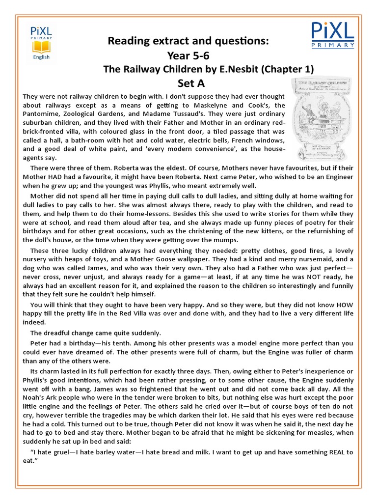 Year 5 6 Reading Extract and Questions The Railway Children 1 | PDF