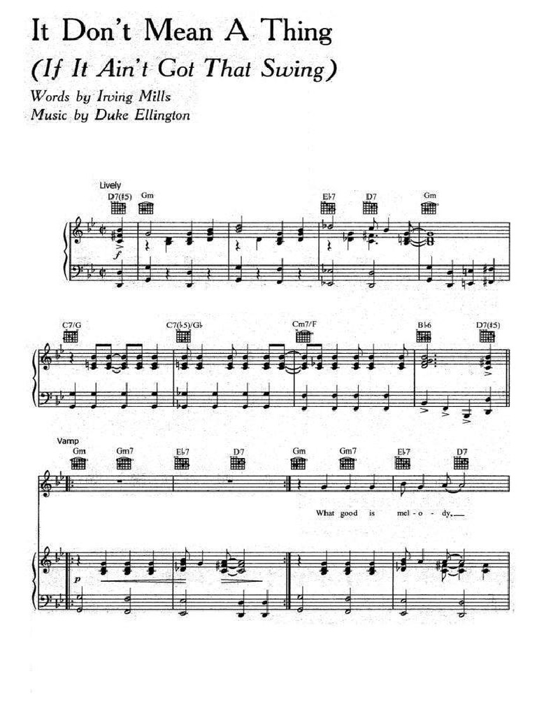 PIANOKAFECOM ноты Duke Ellington - It Don't Mean A Thing If It Ain't ...