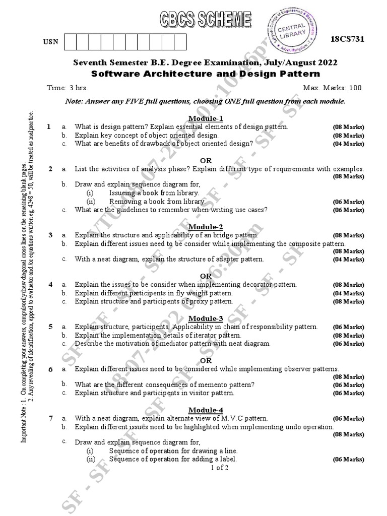 18CS731 August-2022 | PDF | Design | Library (Computing)