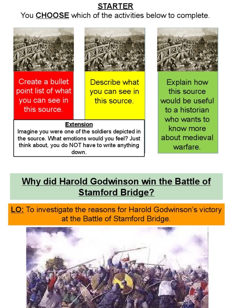 Harold Godwinson's Victory Analysis | PDF | Medieval England | Warfare ...