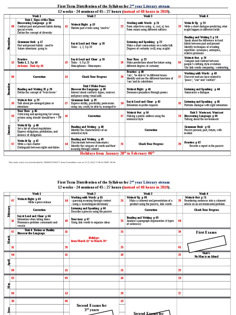 2nd Year Literary Stream | PDF | Word | Adjective
