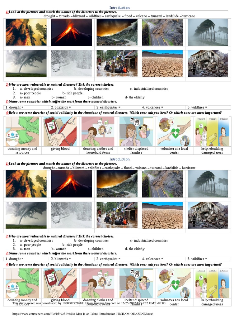 Natural Disasters: Images and Names | PDF | Natural Disasters ...
