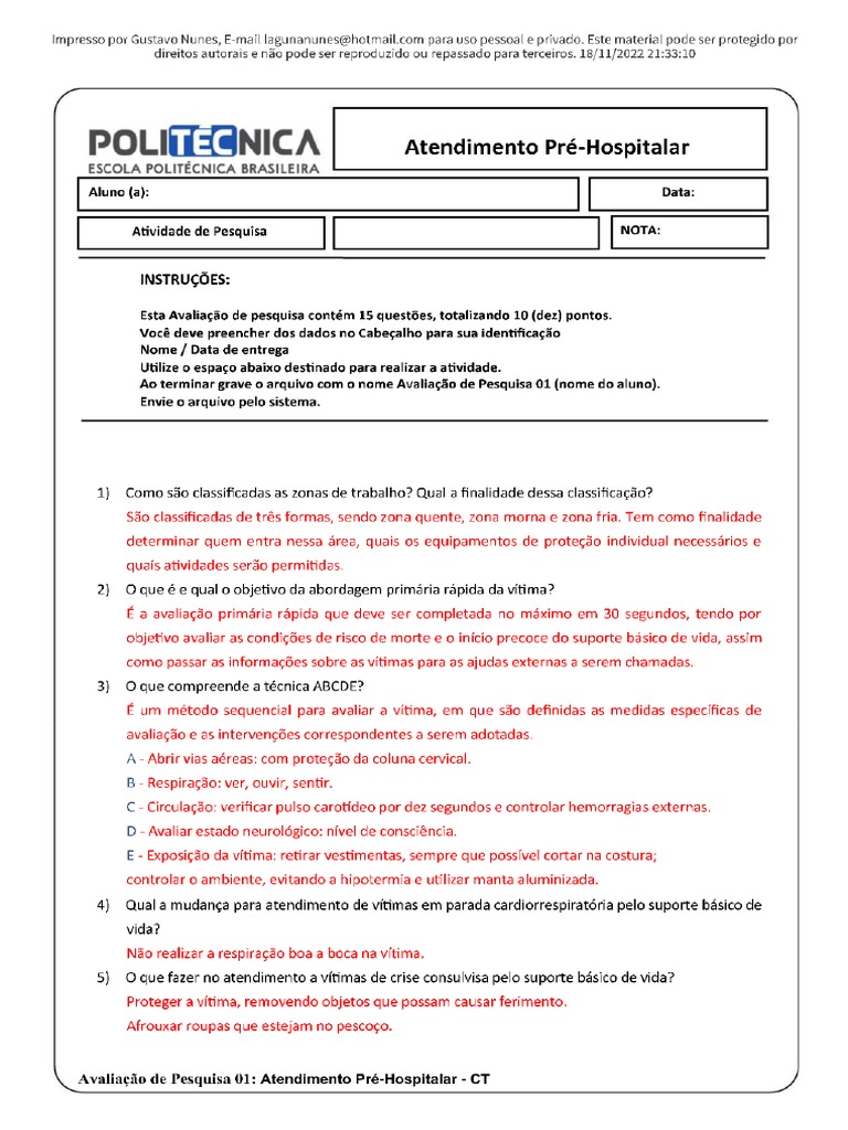 APH-Atividade de Pesquisa | PDF