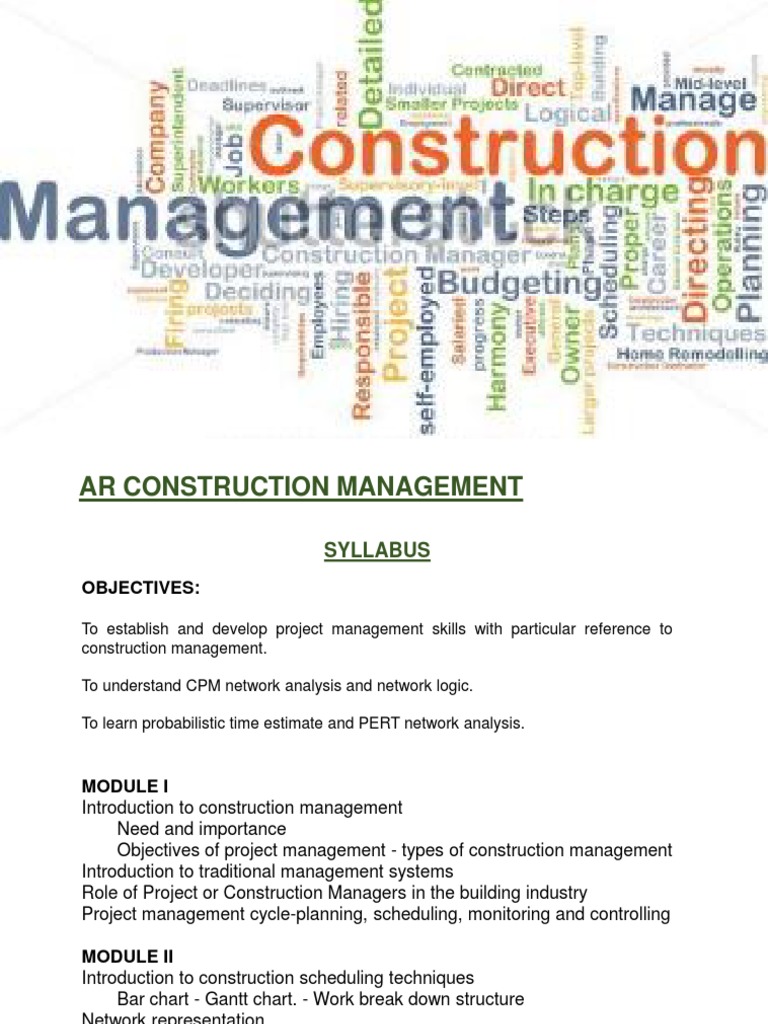 Construction Project Management Notes | PDF | Project Management | Business