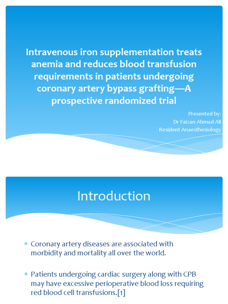 Intravenous Iron Supplementation Treats Anemia and Reduces Blood ... Intravenous Iron Supplementation Treats Anemia and Reduces Blood ...
