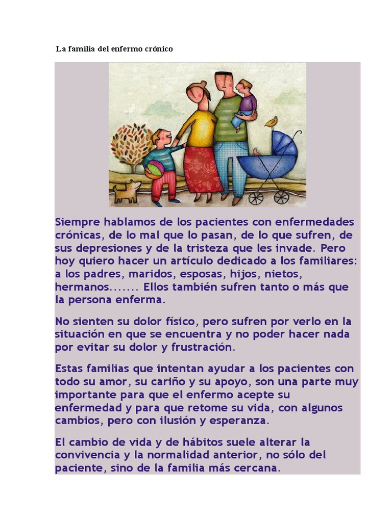 La Familia Del Enfermo Crónico | PDF | Condicion cronica | Las emociones