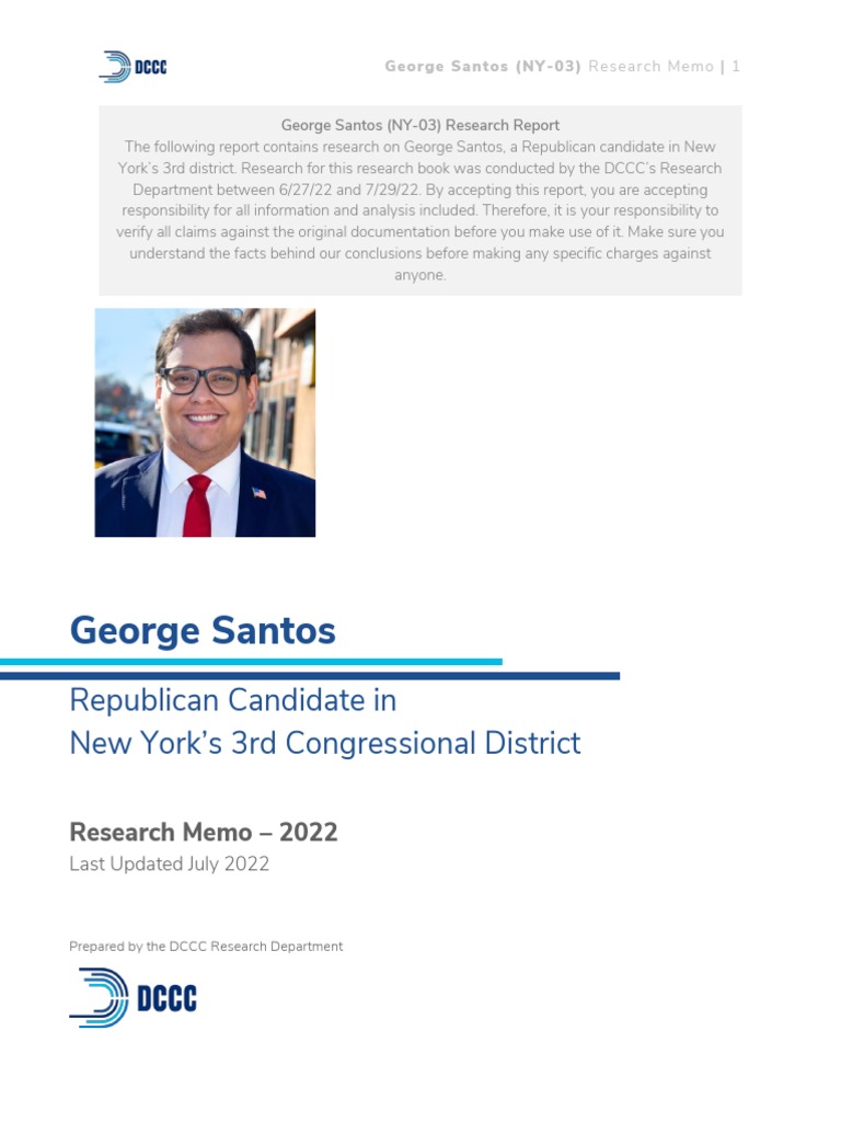 George Santos Research Book | PDF | Abortion In The United States | Taxes