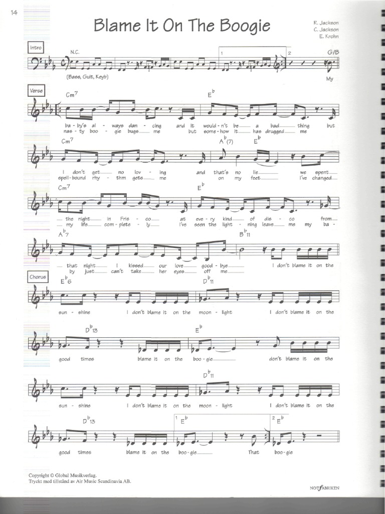 Jackson 5 - Blame It On The Boogie | PDF