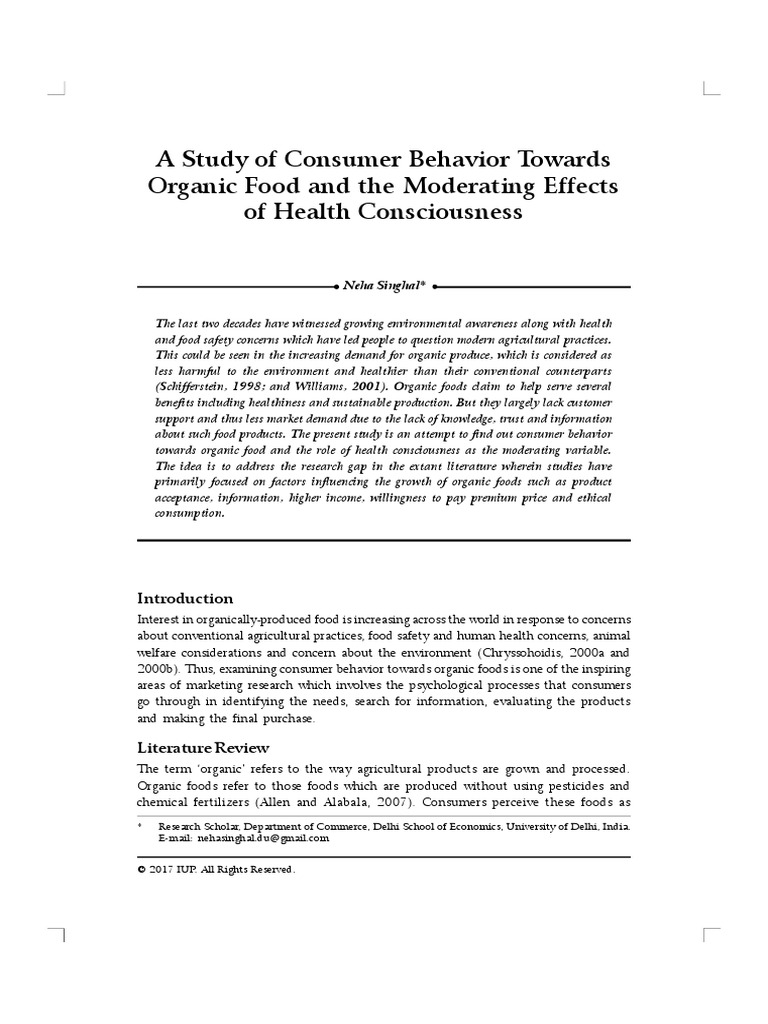 A Study of Consumer Behavior Towards | PDF | Behavior | Attitude ...