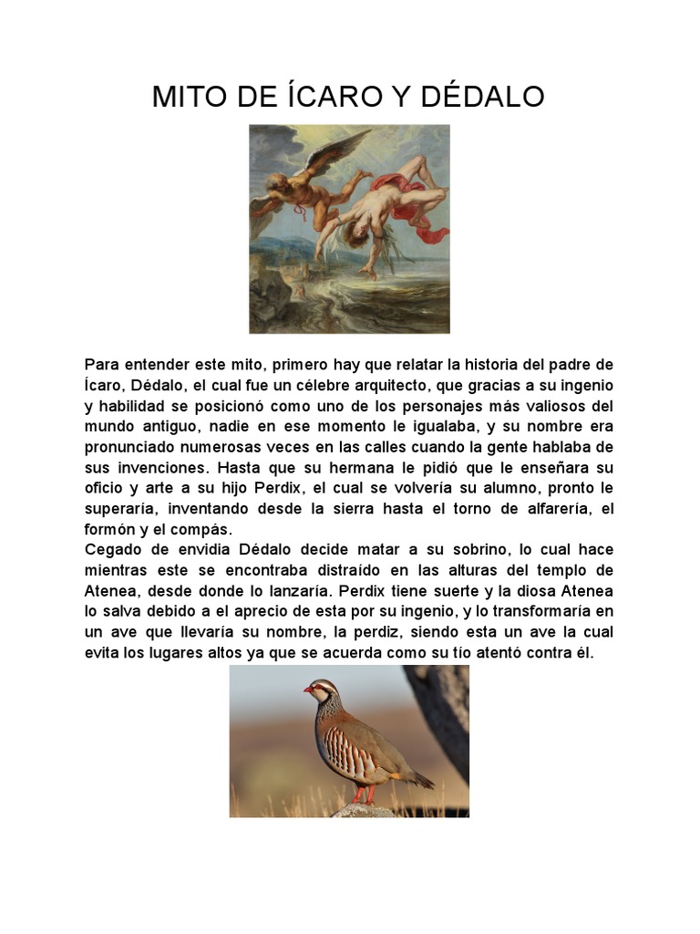 Trabajo Mito de Ícaro y Dédalo Iker Rivera Pérez | PDF