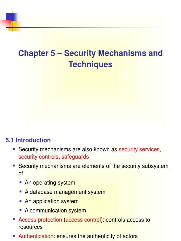 Security Mechanisms Overview | PDF | Computer Access Control ...