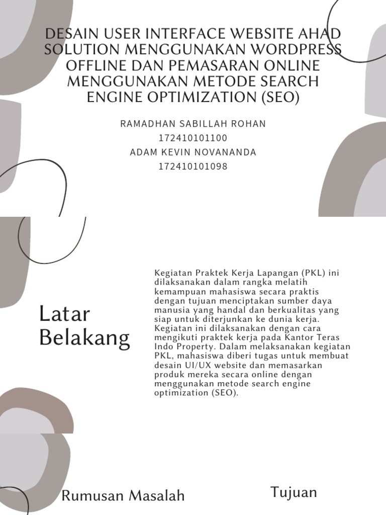 Desain User Interface Website Ahad Solution Menggunakan Wordpress ...