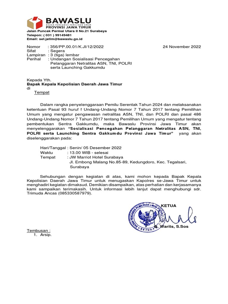 356 Surat Permohonan Kepada Kapolda Untuk Jajaran Kapolres Pdf