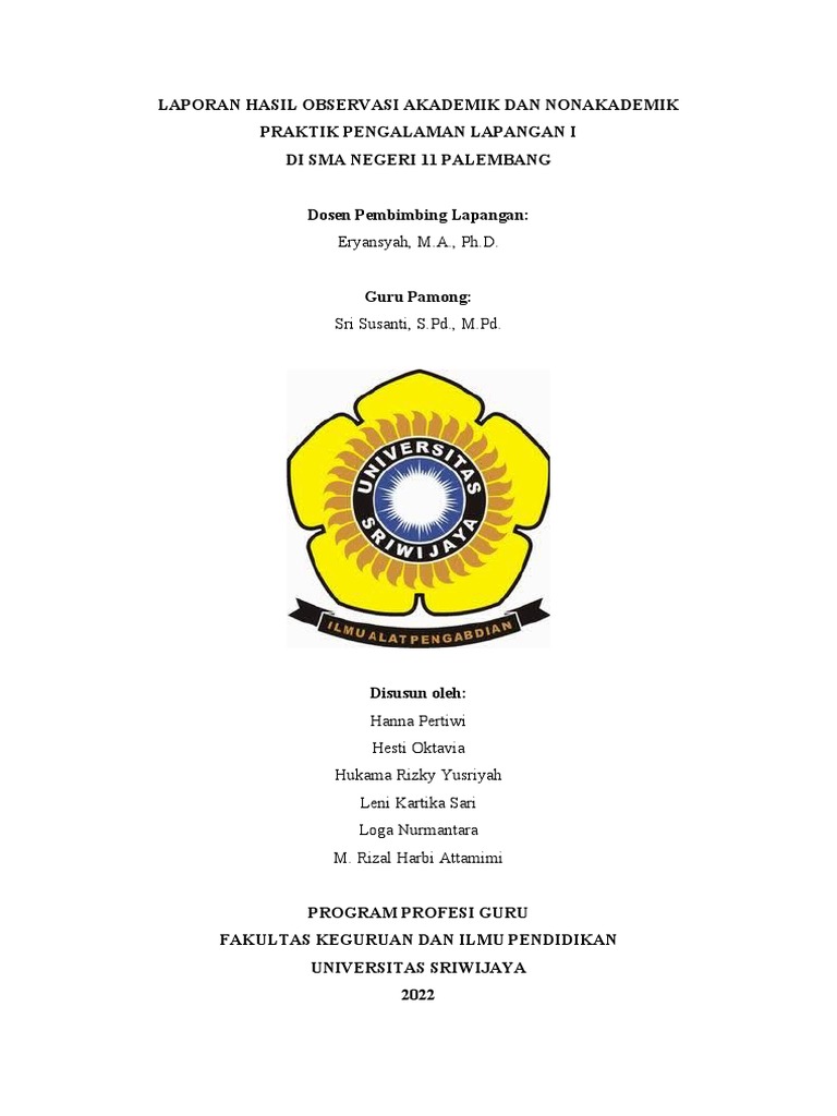 Laporan Hasil Observasi PPL | PDF