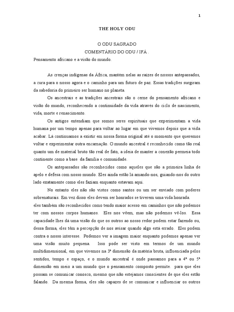Todos Capitulos Juntos Livro The Holy Odu - Numerados. Completo Ate Os ...
