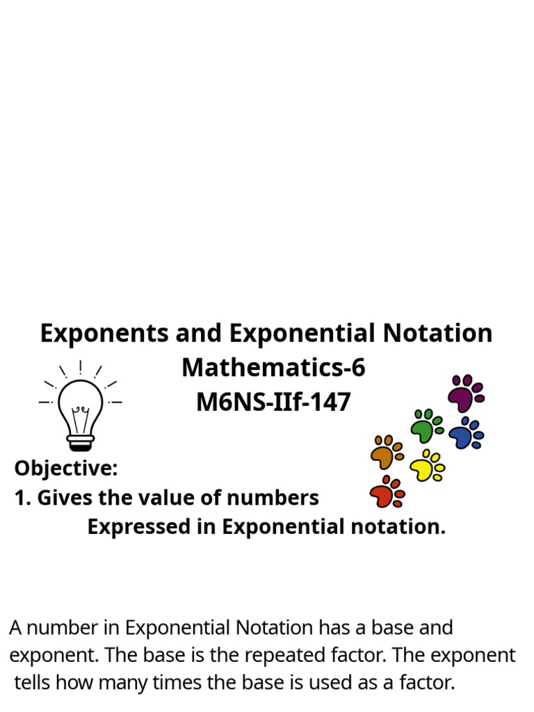 Exponents & Notation Basics | PDF | Language Arts & Discipline | Teaching Methods & Materials