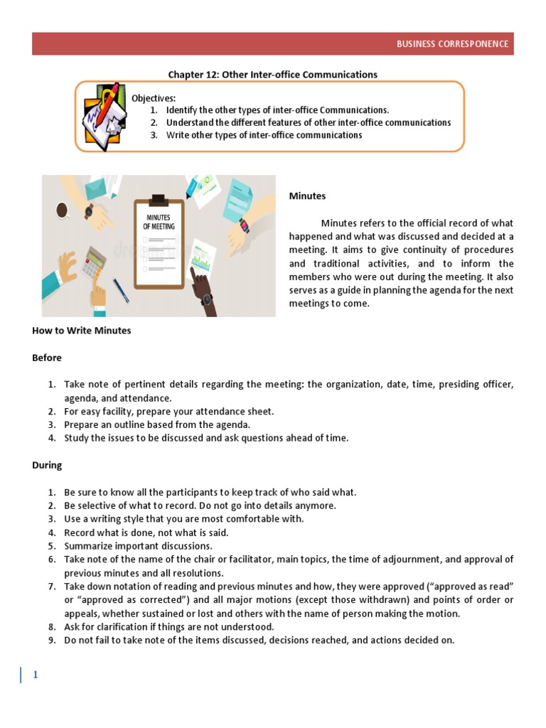 Chapter 12 - Other Inter-Office Communications | PDF | Agenda (Meeting ...