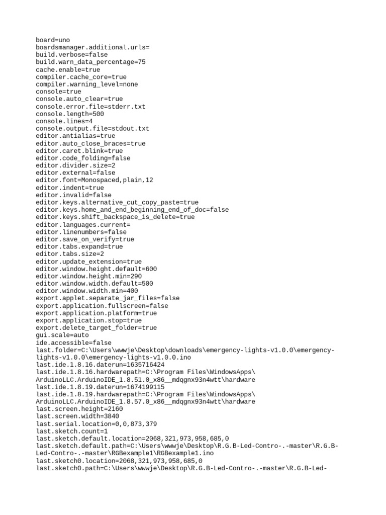 Arduino IDE User Preferences | PDF | Computer Architecture | Graphical ...